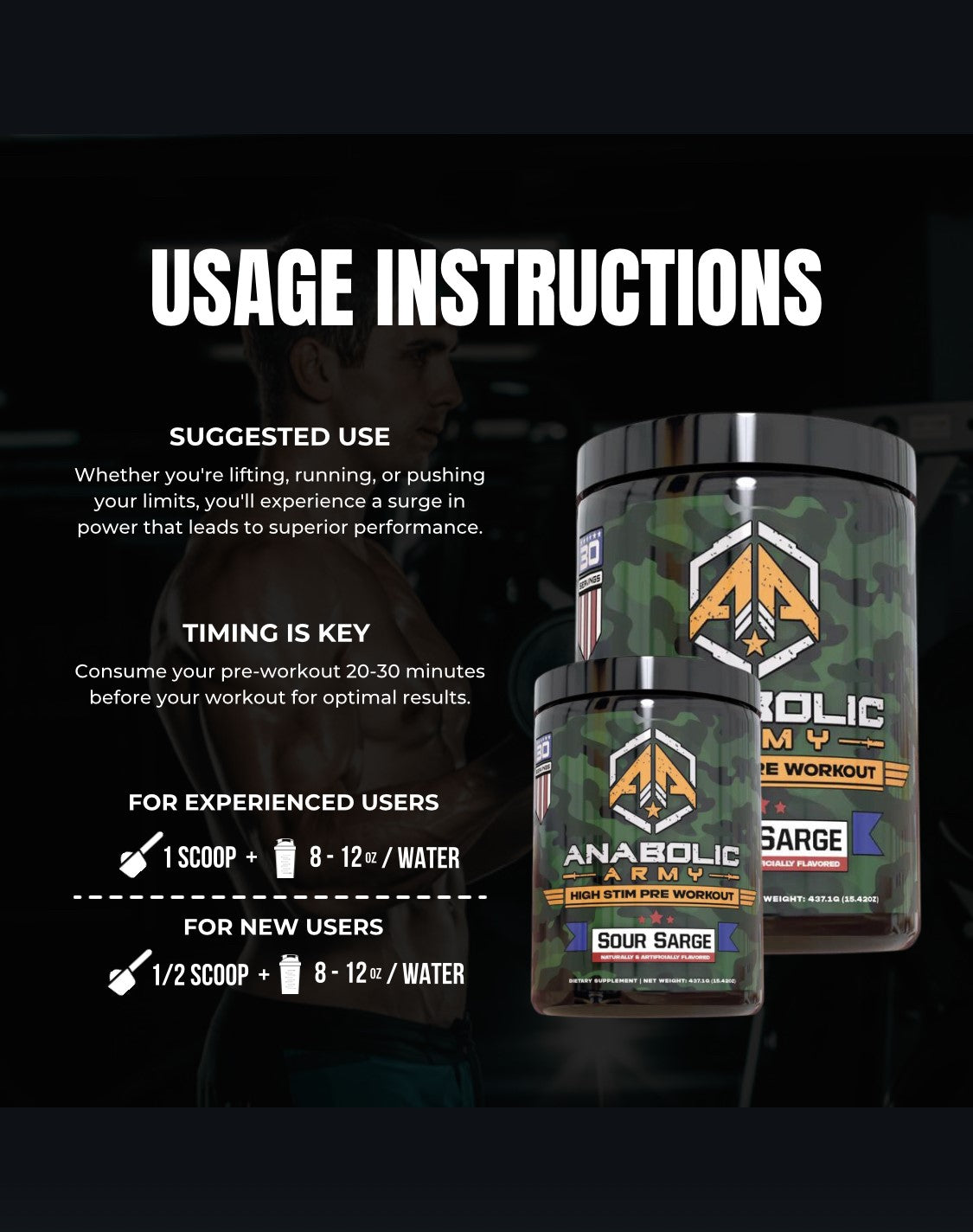 Anabolic Army Pre-Workout (Raspberry Limeade) Anabolic Army Preworkout ...